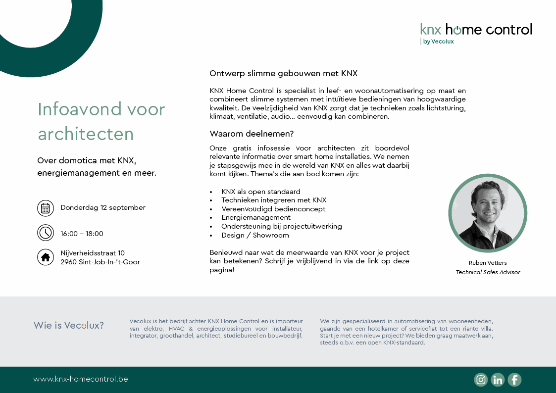Infosessie KNX Home Control voor Architecten | Vecolux eCatalog
